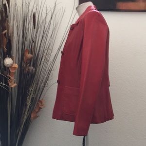 Jones New York | Jackets & Coats | Jones New York Red Genuine Leather ...